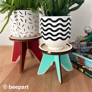 Wooden Plant Stand for Indoor Plants: Scandinavian Design House Plant ...