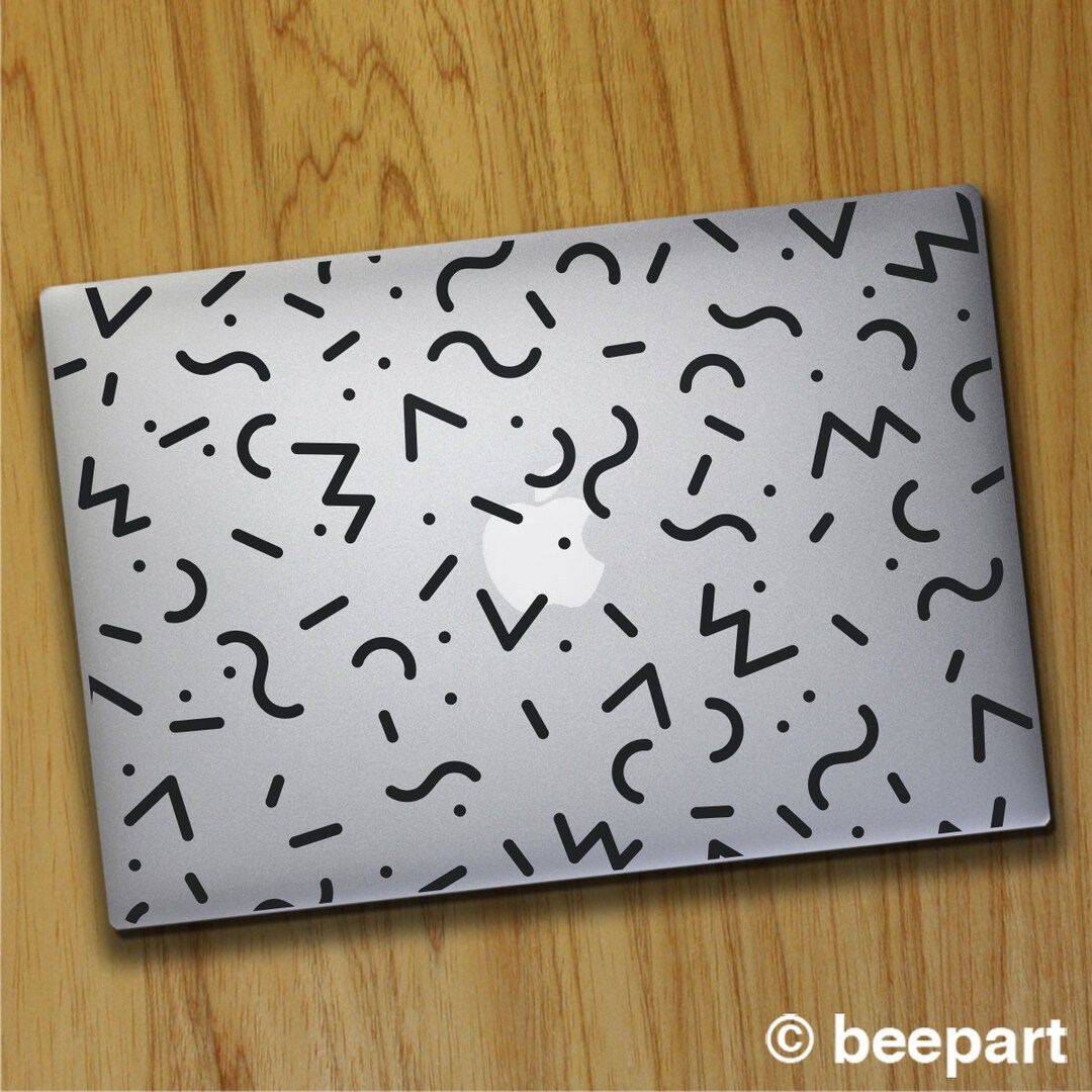 Retro 80s Pattern Vinyl Laptop Sticker for MacBook and PC - Etsy