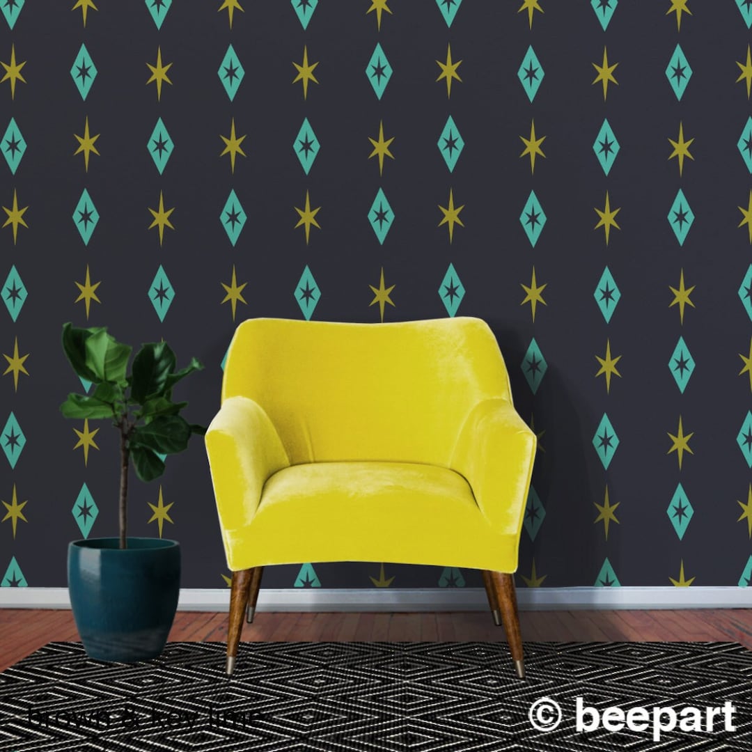 Diamond and Starburst Vinyl Wall Decal Set - Etsy
