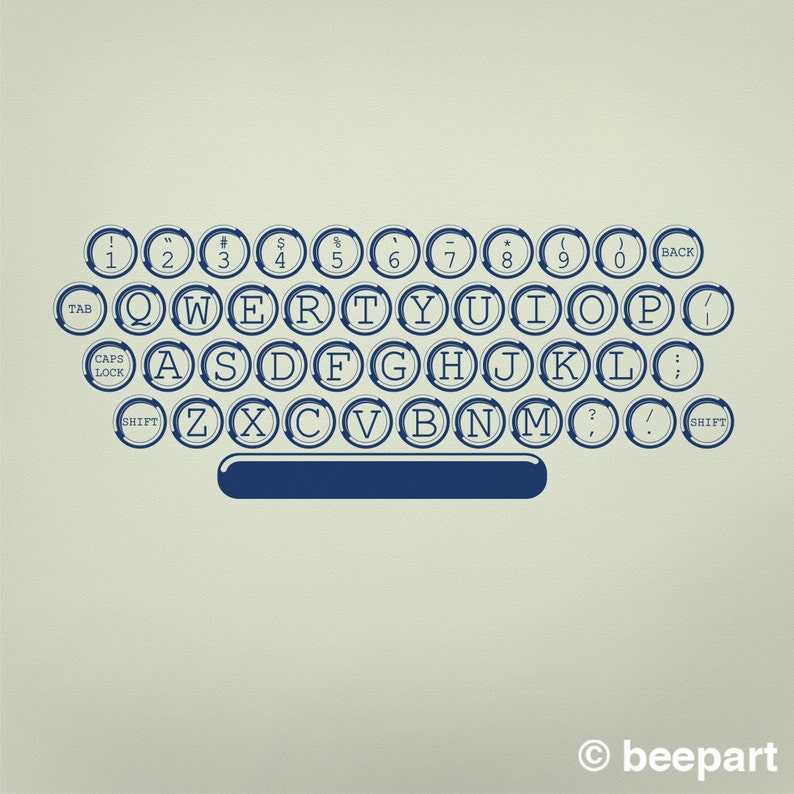 Vintage Typewriter Vinyl Wall Decal - Etsy