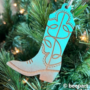 Cowboy Boot Ornament for Country Fans Christmas Tree Ornament, Cowgirl ...