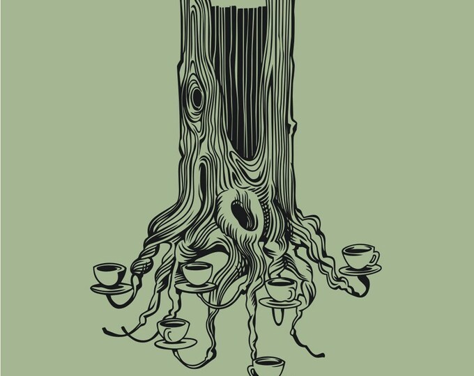 Large Tea Tree Stump Vinyl Wall Decal - Etsy