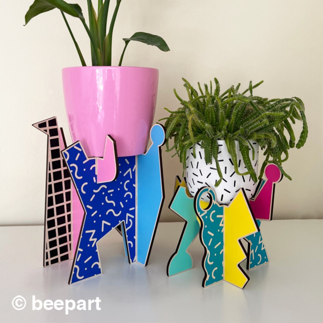 80s Style Indoor Plant Stand Memphis Group Style Plant Holder Retro 80s ...