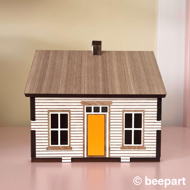 New England Farmhouse Miniature House Cape Cod Wood Homestead 1:48 ...