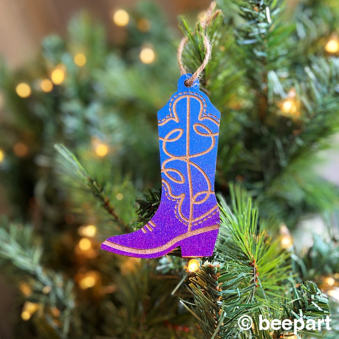 Cowboy Boot Ornament for Country Fans Christmas Tree Ornament, Cowgirl ...