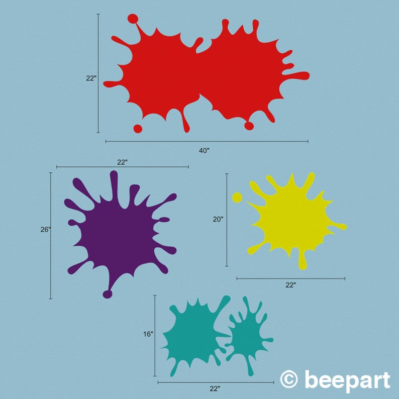 Paint Splatter Decals Ink Splotch Wall Decal Set Art Room - Etsy