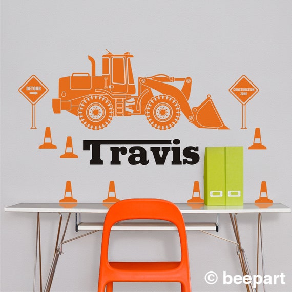 Bulldozer Wall Decal Construction Equipment Art Custom Name | Etsy
