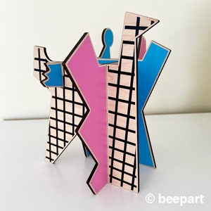 80s Style Indoor Plant Stand-memphis Group Inspired Wood Holder - Etsy