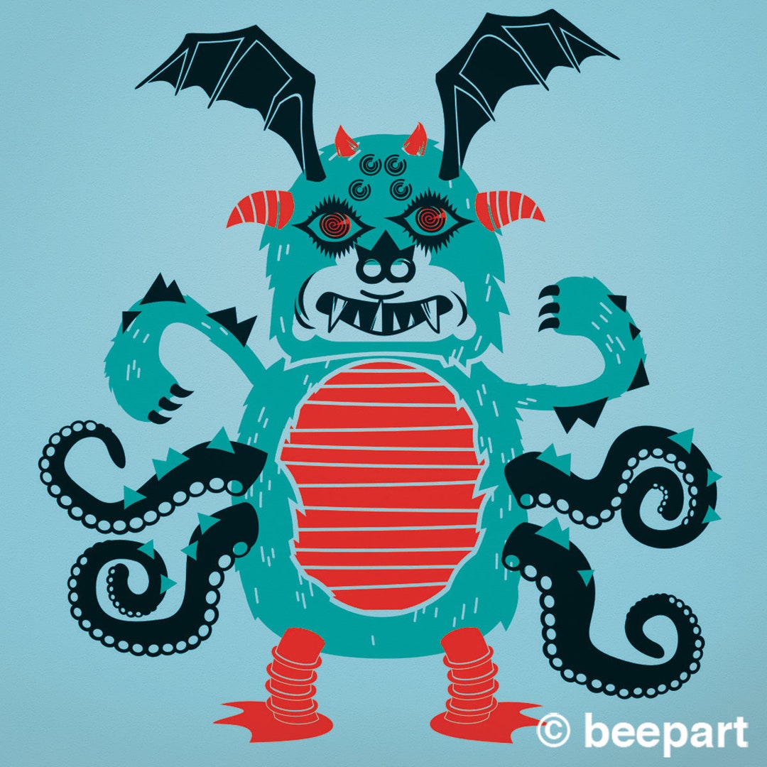 Monster Wall Decal, DIY Monster Decal Kit, Make Your Own Monster ...