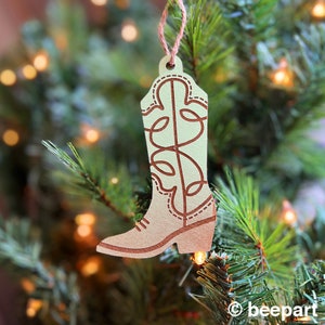 Cowboy Boot Ornament for Country Fans Christmas Tree Ornament, Cowgirl ...