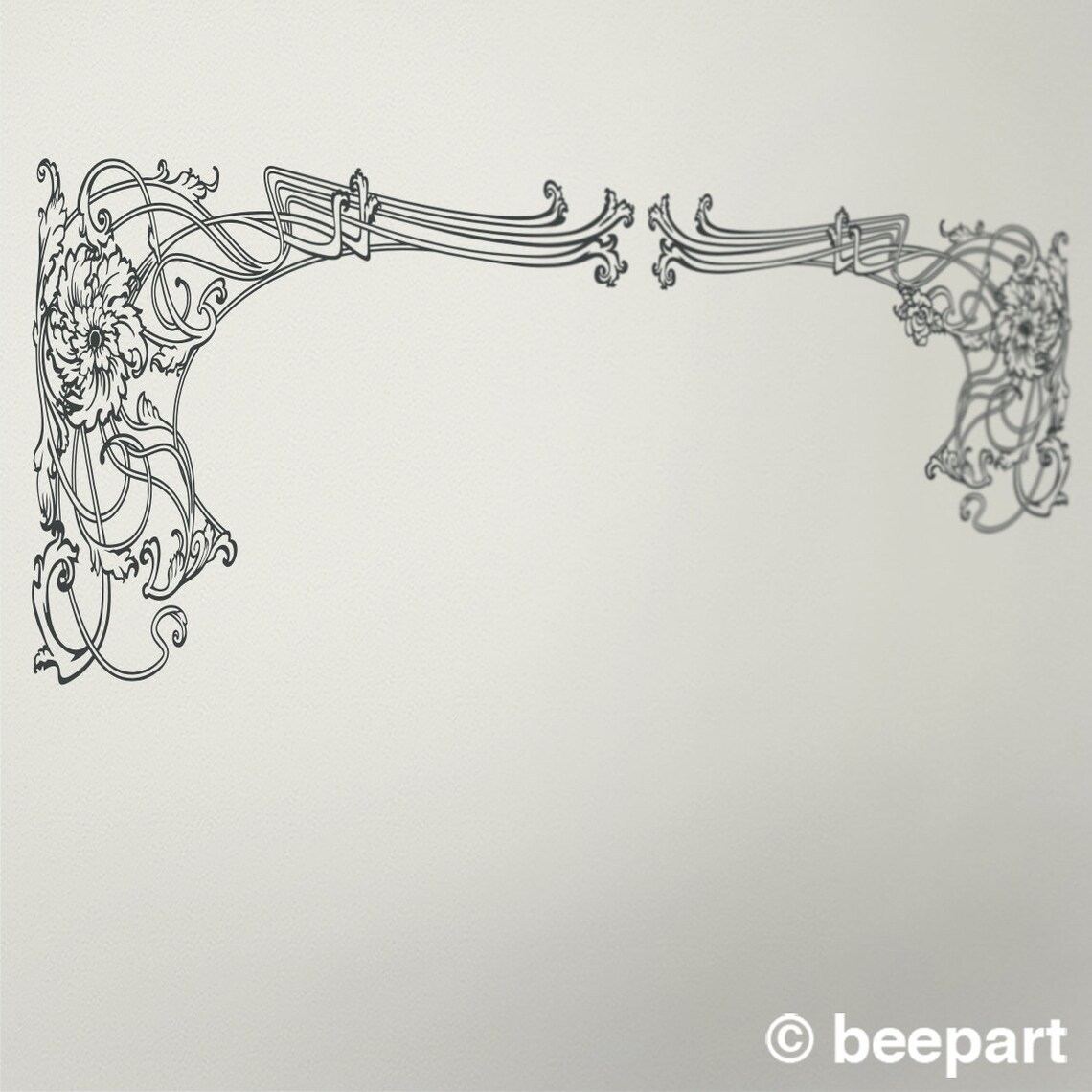 Art Nouveau Decal Border Window Border Decal Floral Art | Etsy Canada