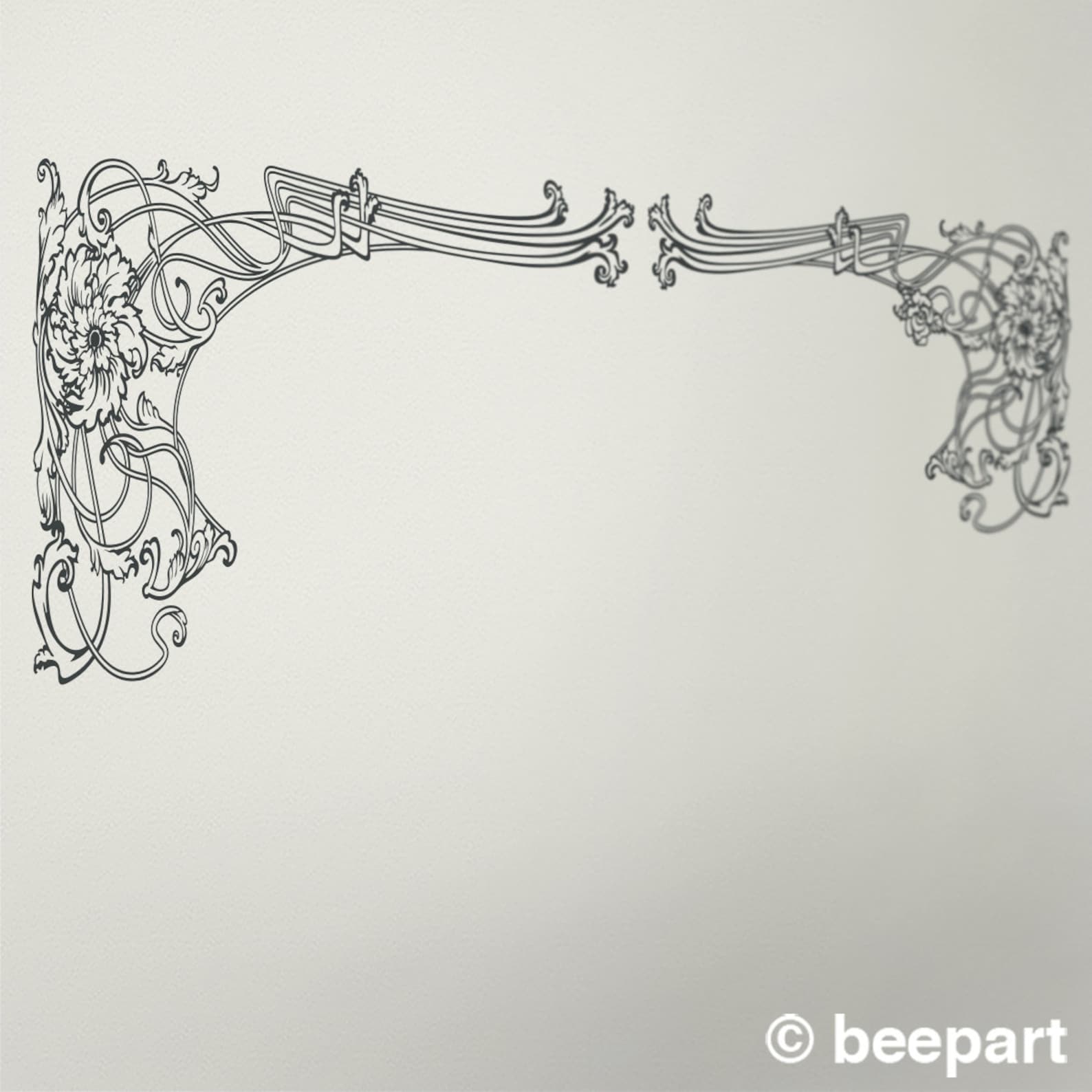 Art Nouveau Decal Border Window Border Decal Floral Art - Etsy Canada