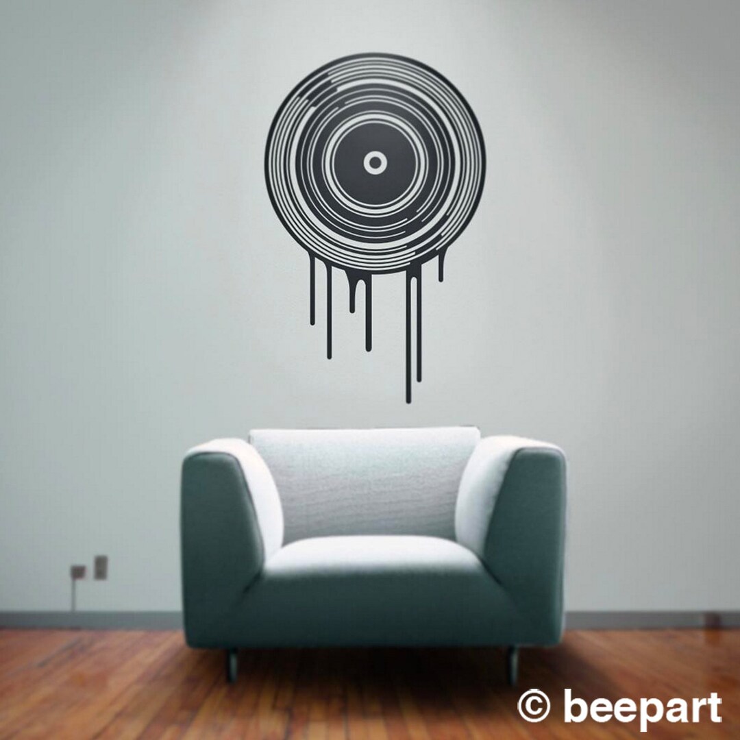 Dripping Record Vinyl Wall Decal – Music Lover Art - Etsy