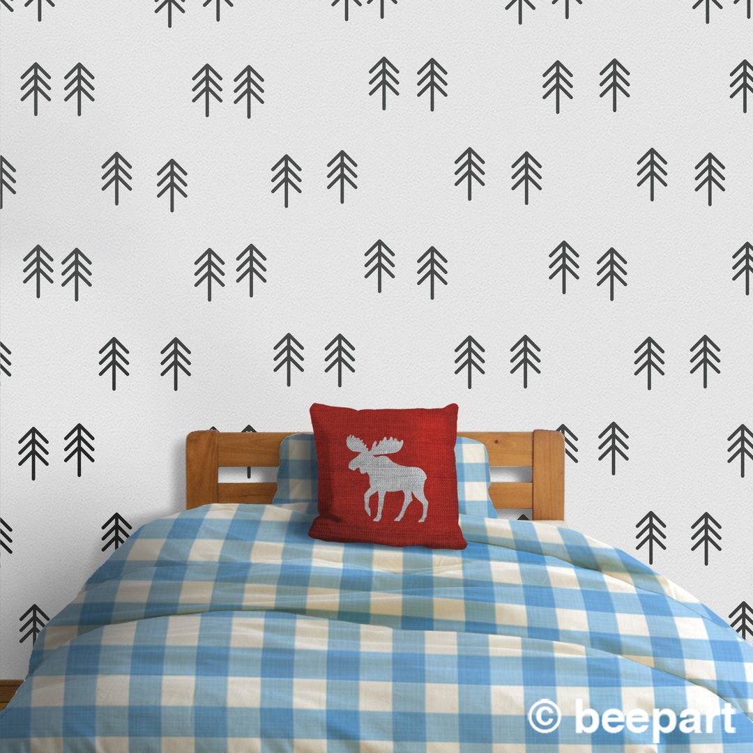 Forest Trees Wall Decal- Tree Pattern, Forest Decals, Woods, Outdoors ...