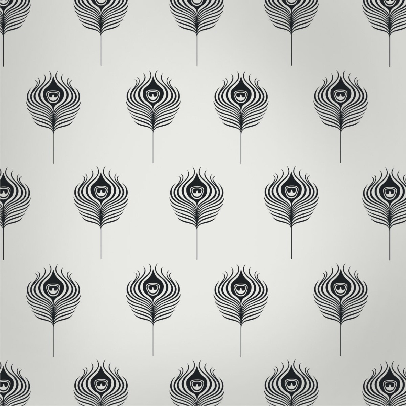 Peacock Feathers Wall Decals Art Deco Vinyl Wall Art Set - Etsy
