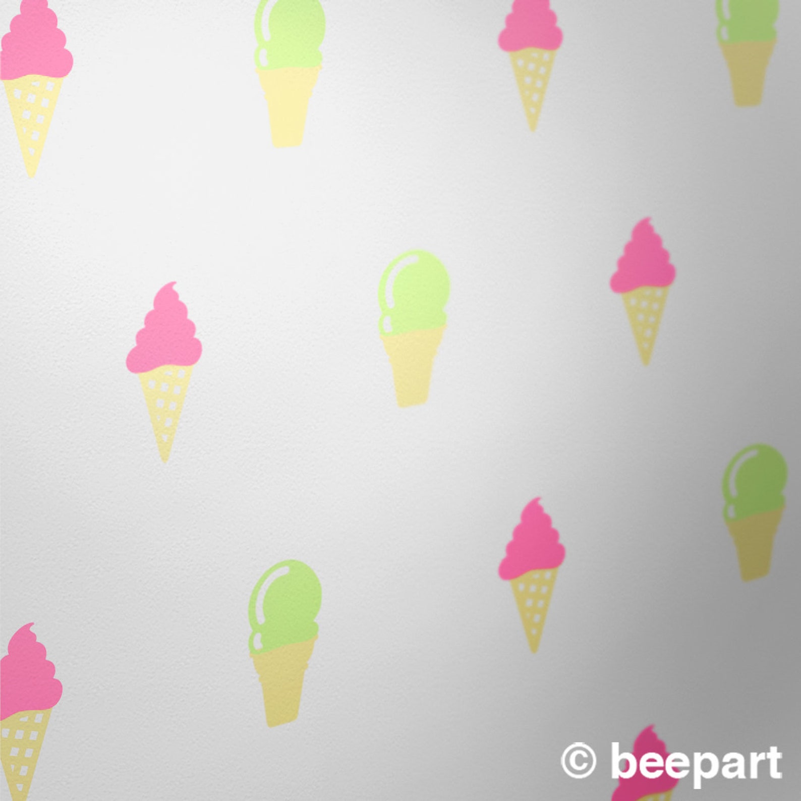 Ice cream cone wall decal set ice cream stickers ice cream | Etsy