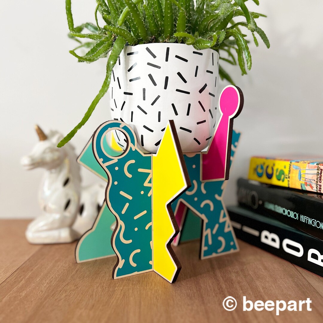 80s Style Indoor Plant Stand Memphis Group Style Plant Holder Retro 80s ...