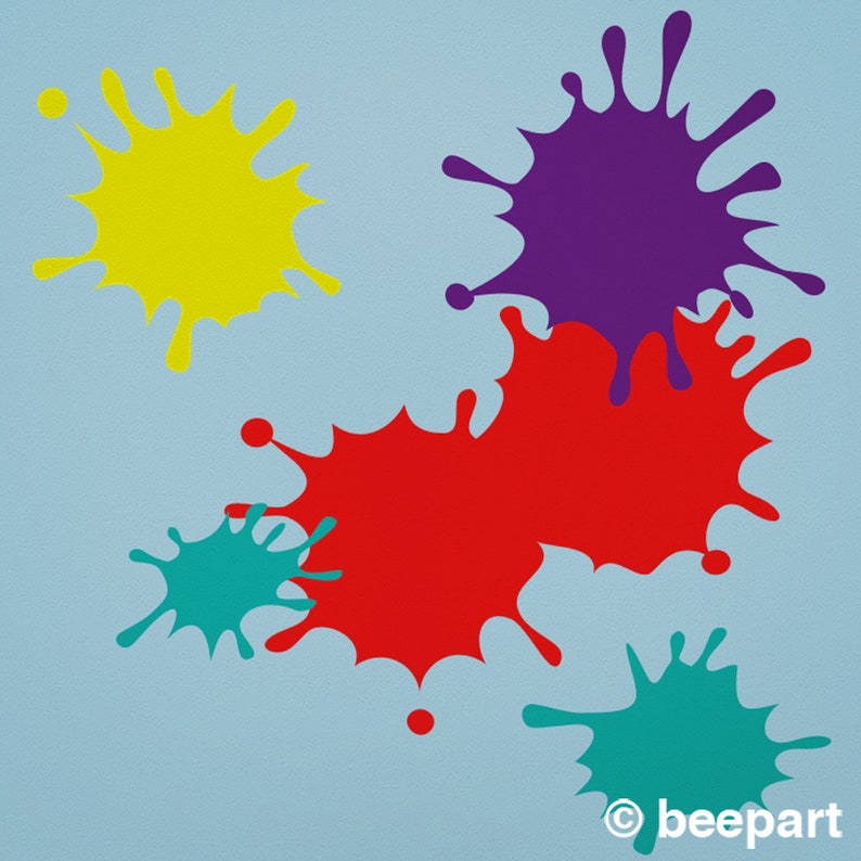 Paint Splatter Decals Ink Splotch Wall Decal Set Art Room - Etsy
