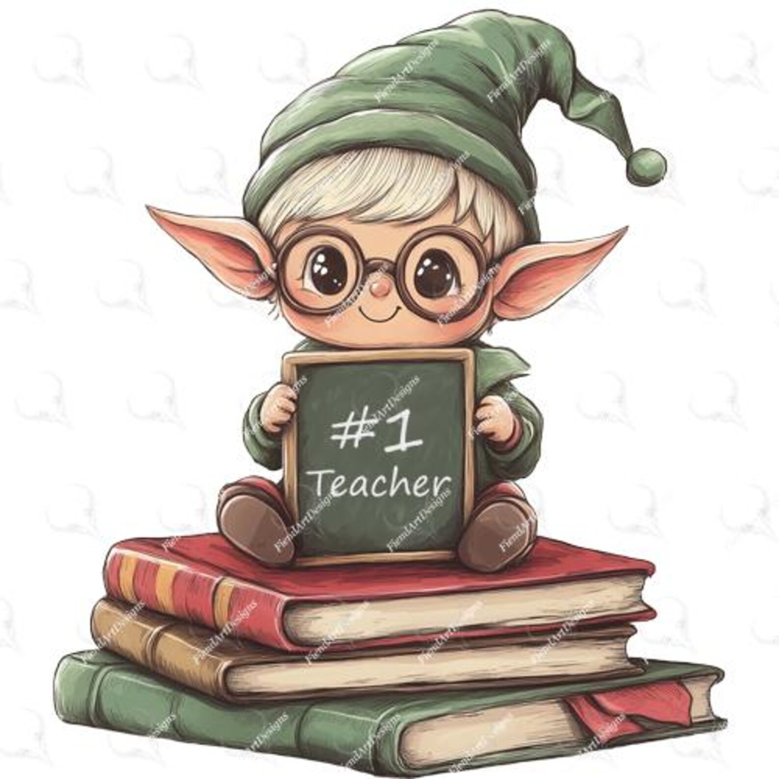 Cute Christmas Elf Design for Teacher PNG Teacher Appreciation ...