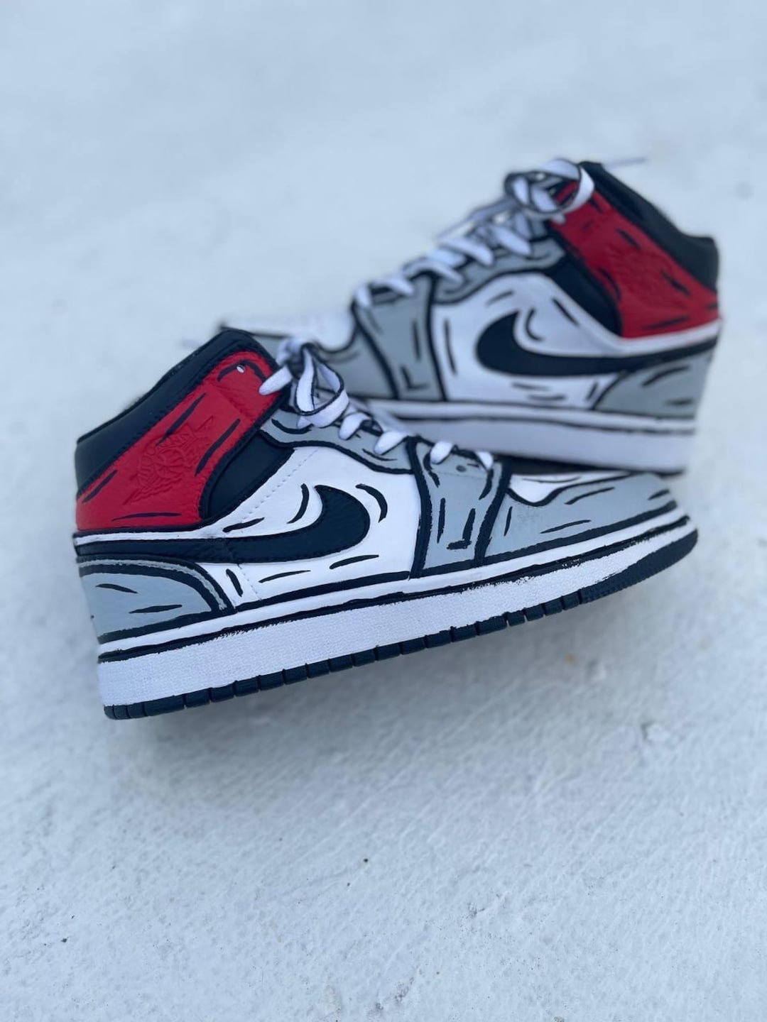 Jordan 1 Red Cement Cartoon - Etsy