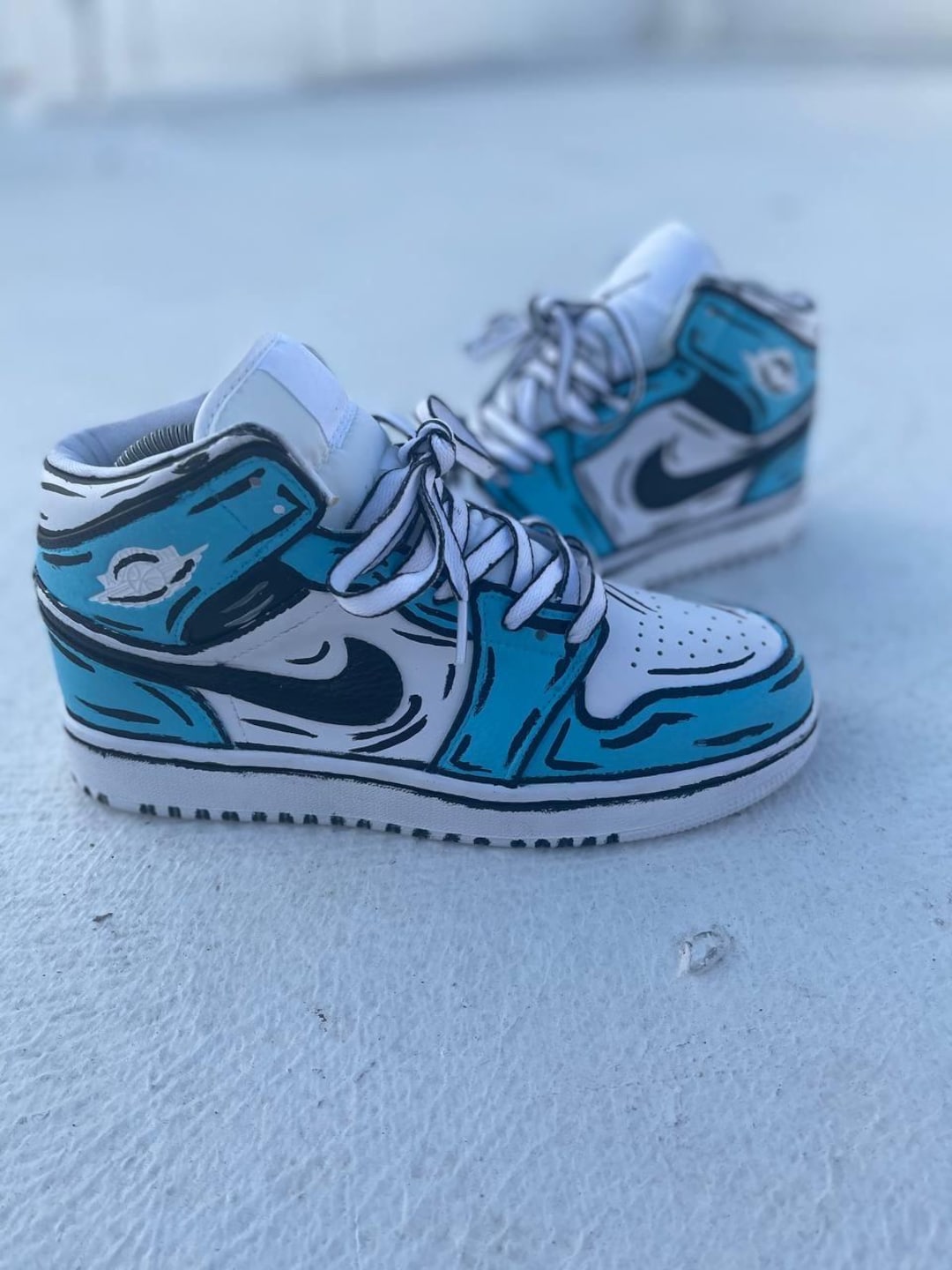 Jordan 1 Baby Blue Cartoon - Etsy