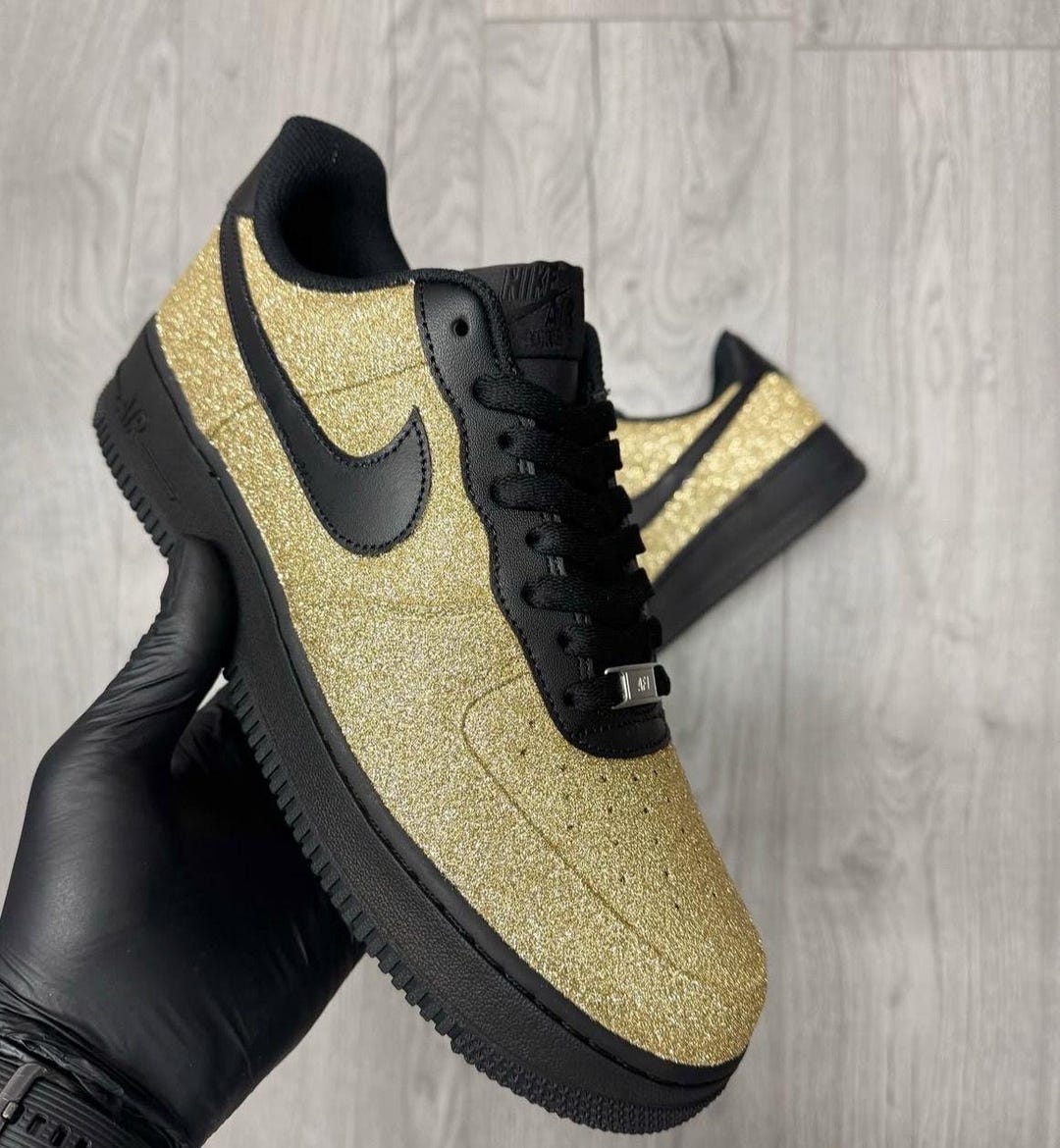 Nike AF1 Gold Glitter - Etsy