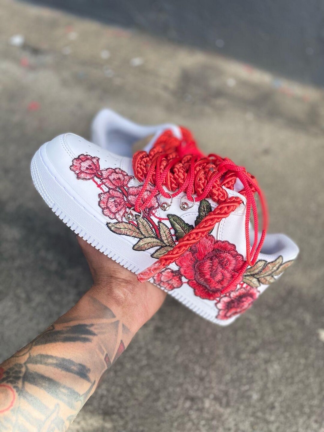 Nike Af1 Red Rosesnike Af1 Red Roses - Etsy