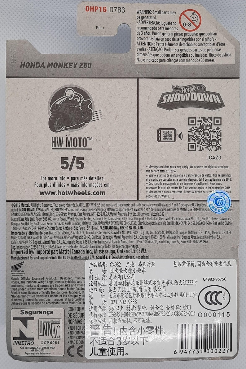 Hot Wheels Honda Monkey Z50 (black Tank) Motorcycle - Etsy