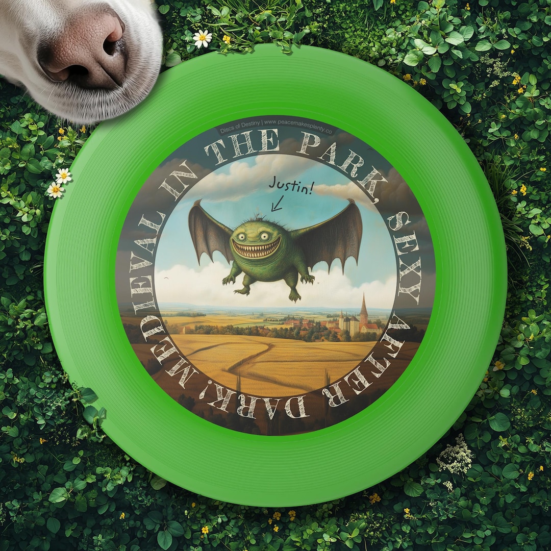 Medieval Monster Custom Frisbee, Personalized name With Caption ...