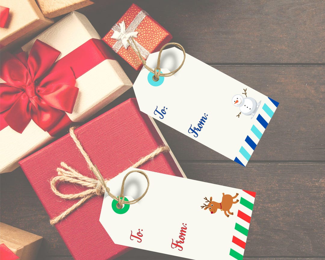 Printable Christmas/holiday Gift Tags, 20 Designs, Instant Digital ...
