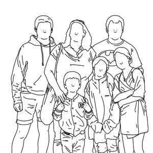Custom Portraits Line Art Family PDF - Etsy