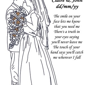 Custom Wedding Formal Line Art Portrait PDF - Etsy