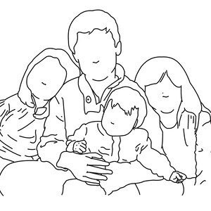 Custom Portraits Line Art Family PDF - Etsy