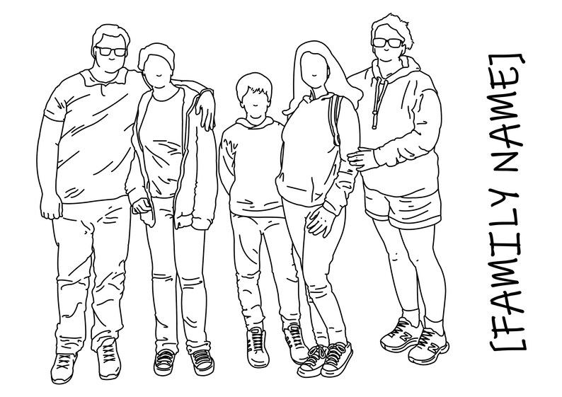 Custom Portraits Line Art Family PDF - Etsy