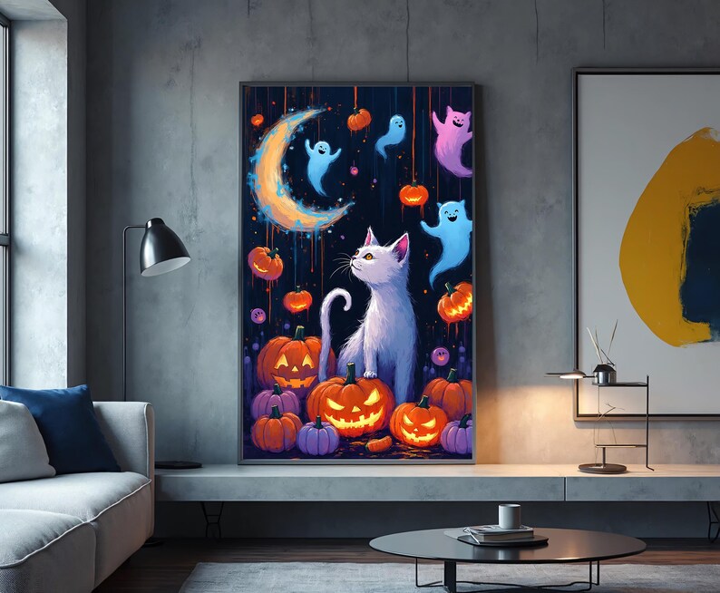 Halloween Bundle, Halloween Gallery Wall Set, Spooky Cute Cats ...