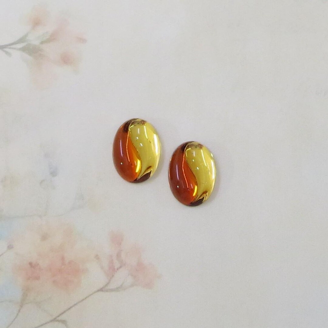 Vintage Glass 2 Tone Jewels, Rare 2 Color Rhinestones, Madeira Topaz ...