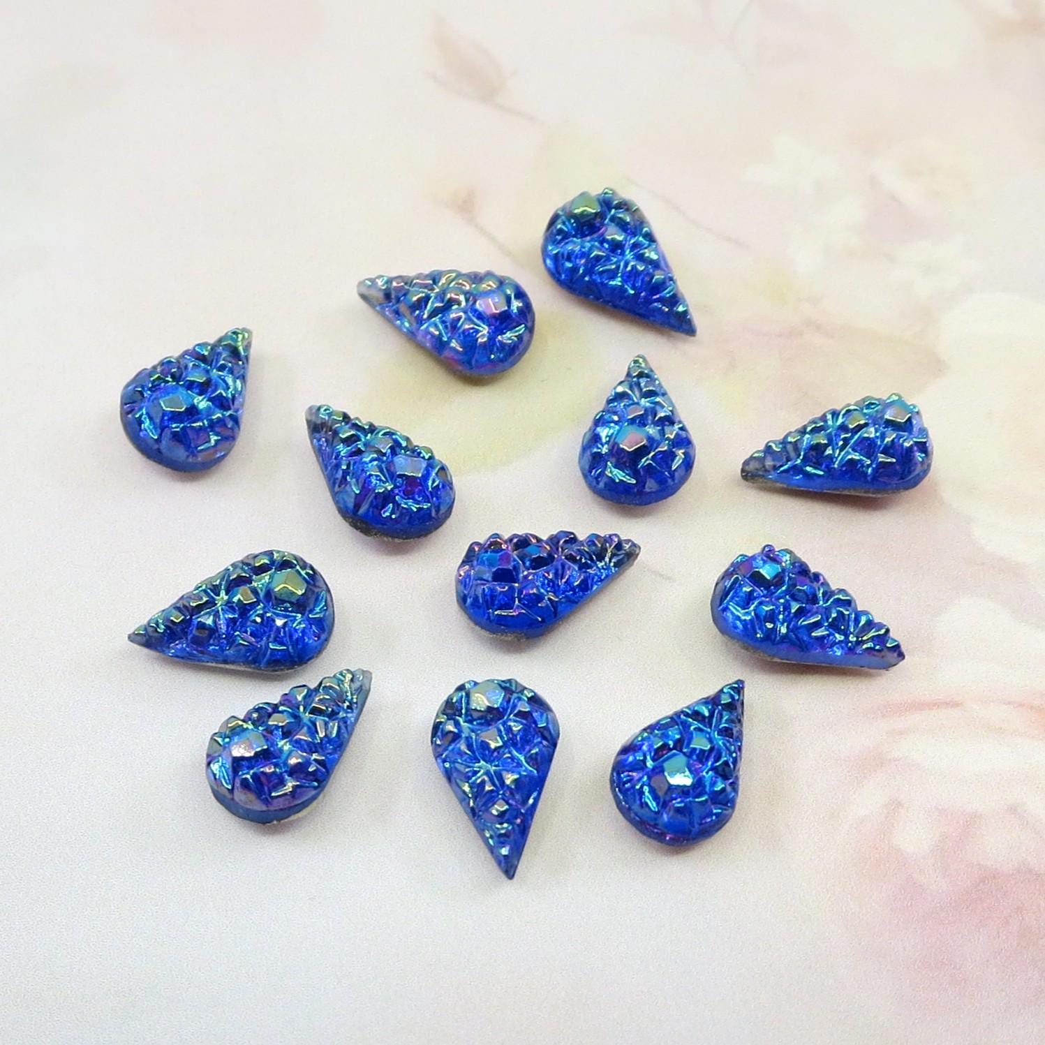 Vintage West German Sugar Glass Jewels, RARE Rhinestones, Blue Purple ...