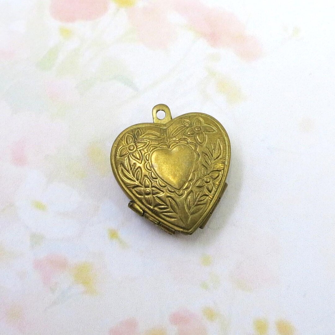 Vintage 4 Way Locket, Vintage Brass Heart Locket, Flower Locket, 1 ...