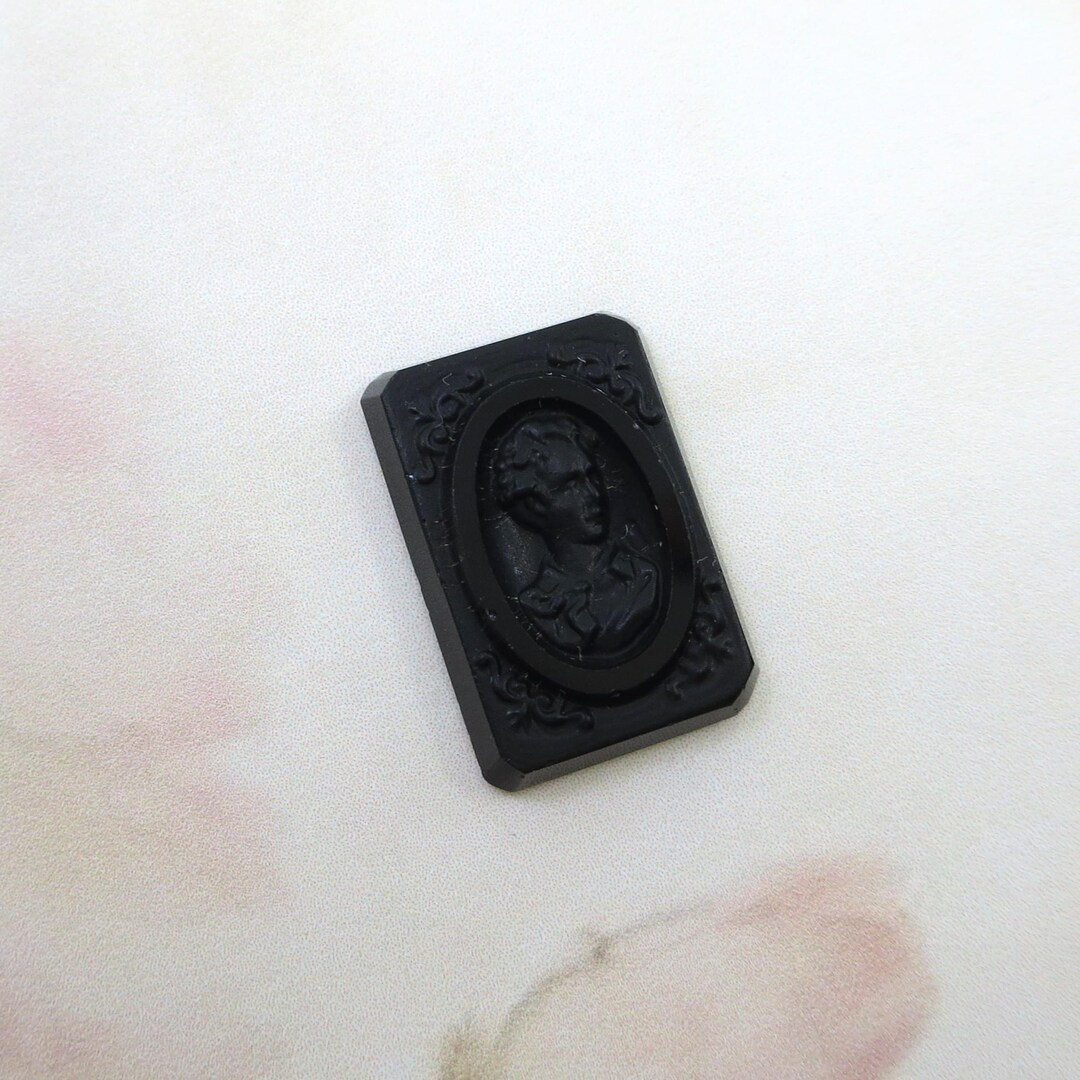 Vintage German Glass Cameo, Black Cameo, 20mm, 1 Piece - Etsy