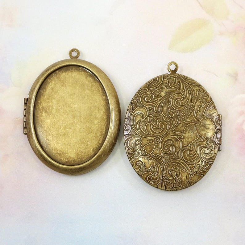 Brass Bezel Locket, 40x30mm Setting, High Quality, US Made, Large Oval ...