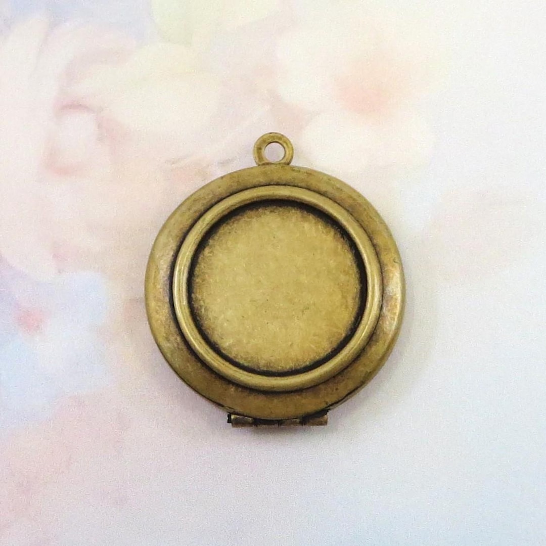 Brass Bezel Locket, 18mm Setting, Round Locket, Antiqued Brass, High ...