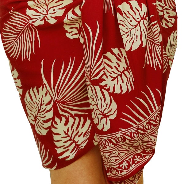 Plus Size Hawaiian Beach Sarong Wrap Skirt Plumeria Flower Sarong Batik ...