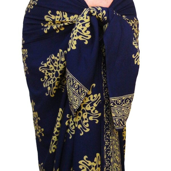 Plus Size Hawaiian Beach Sarong Wrap Skirt Plumeria Flower Sarong Batik ...