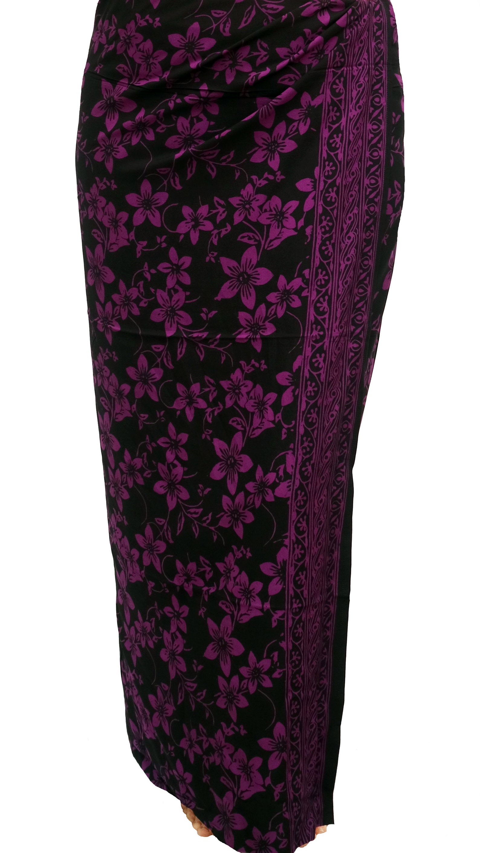 Plus Size Hawaiian Beach Sarong Wrap Skirt or Dress Plumeria Flower ...