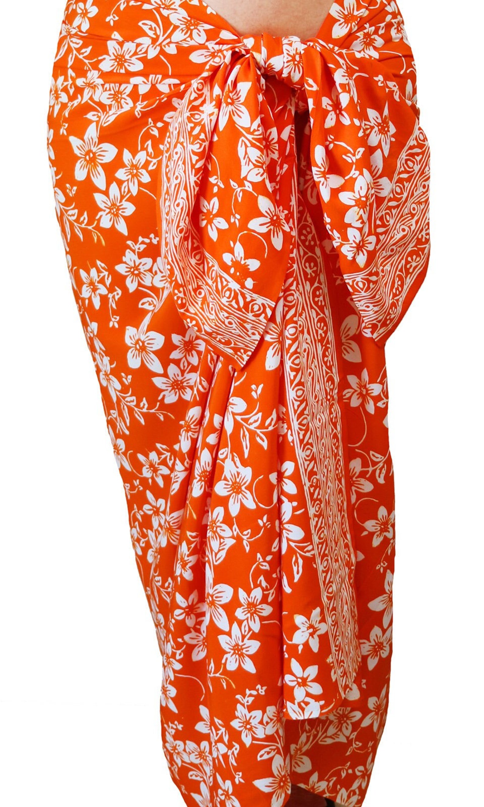 Plus Size Hawaiian Beach Sarong Wrap Skirt - Plumeria Flower Sarong ...