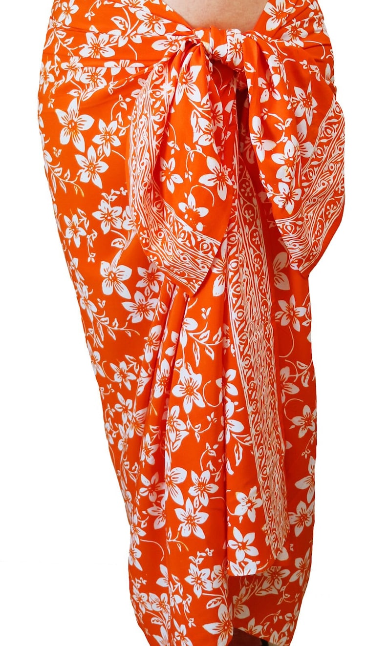 Plus Size Hawaiian Beach Sarong Wrap Skirt or Dress Plumeria Flower ...
