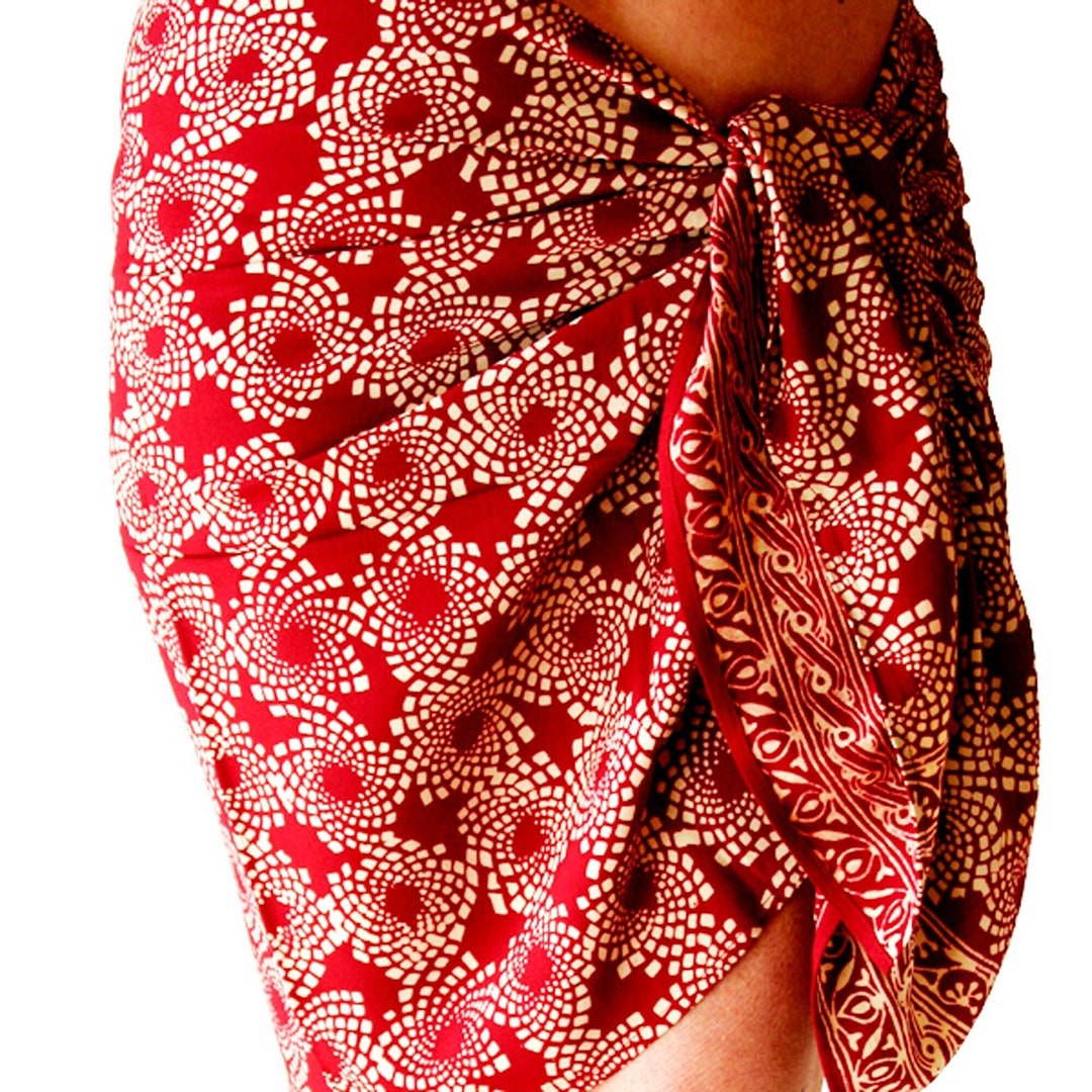 Short Beach Sarong Women's Batik Pareo Wrap Skirt - Etsy