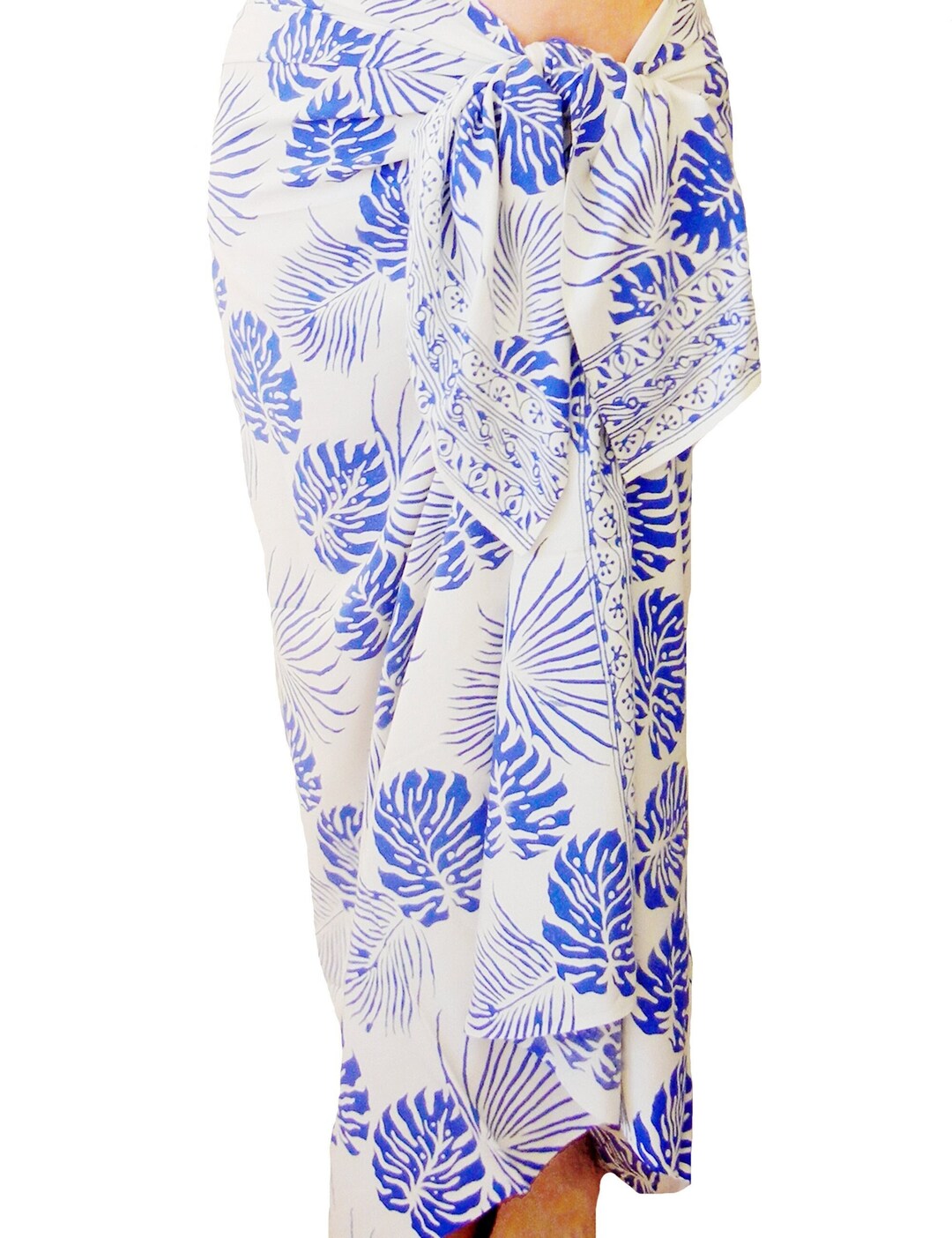 Hawaiian Beach Sarong Wrap - Batik Jungle Leaf Pareo - Lavalava - Beach ...