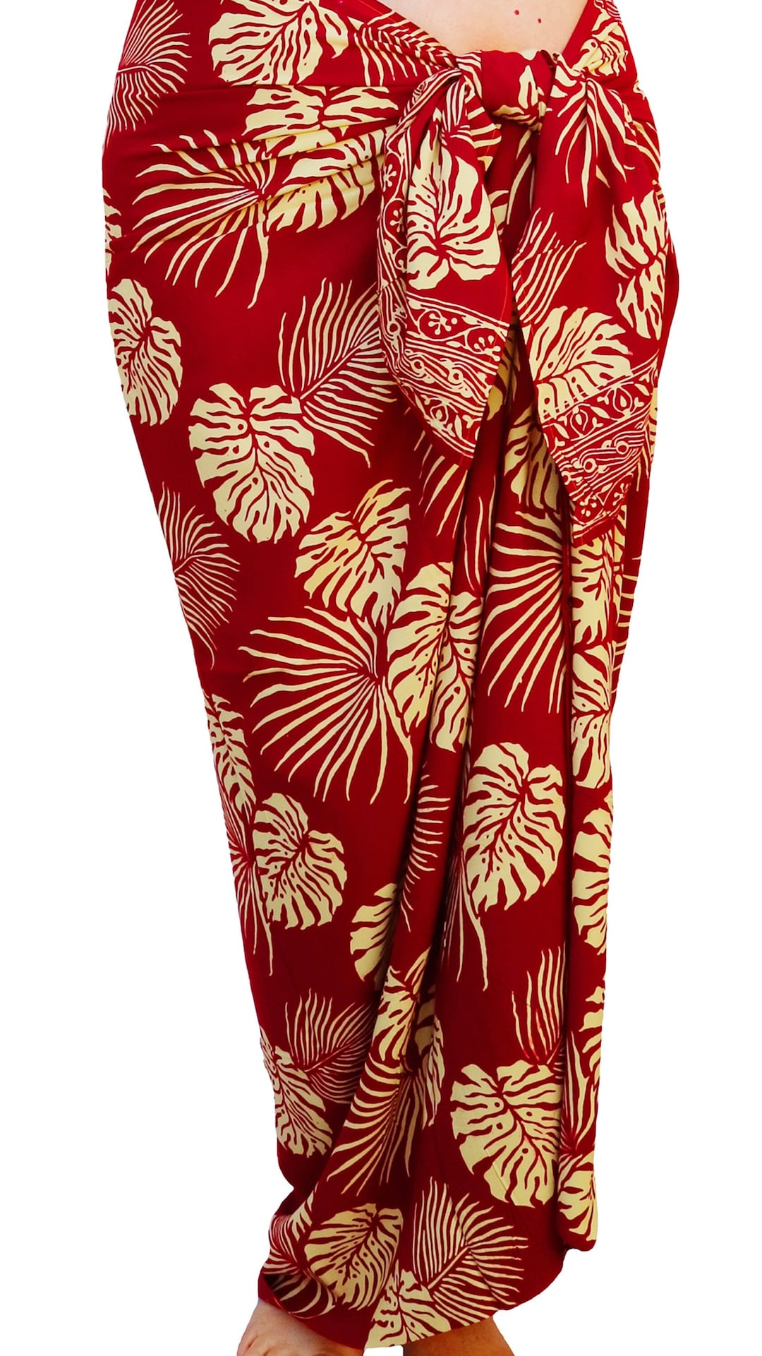 Hawaiian Beach Sarong Wrap - Tropical Jungle Leaf Batik Pareo ...