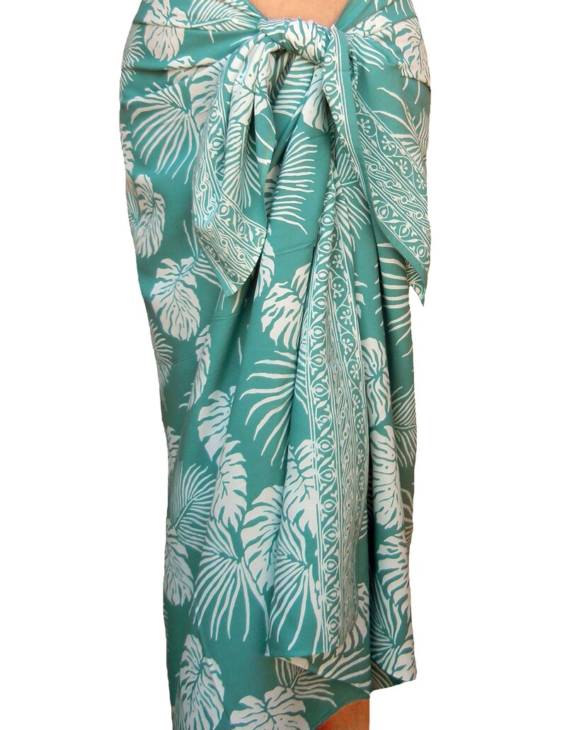 Hawaiian Beach Sarong Wrap Batik Jungle Leaf Batik Pareo | Etsy